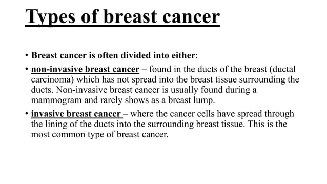 Breast cancer for nurses | PPTX