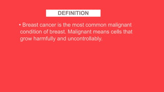 breast cancer in medical surgical nursing | PPTX