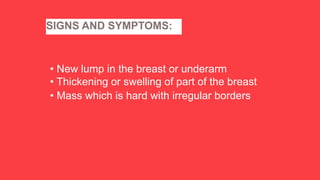 breast cancer in medical surgical nursing | PPTX