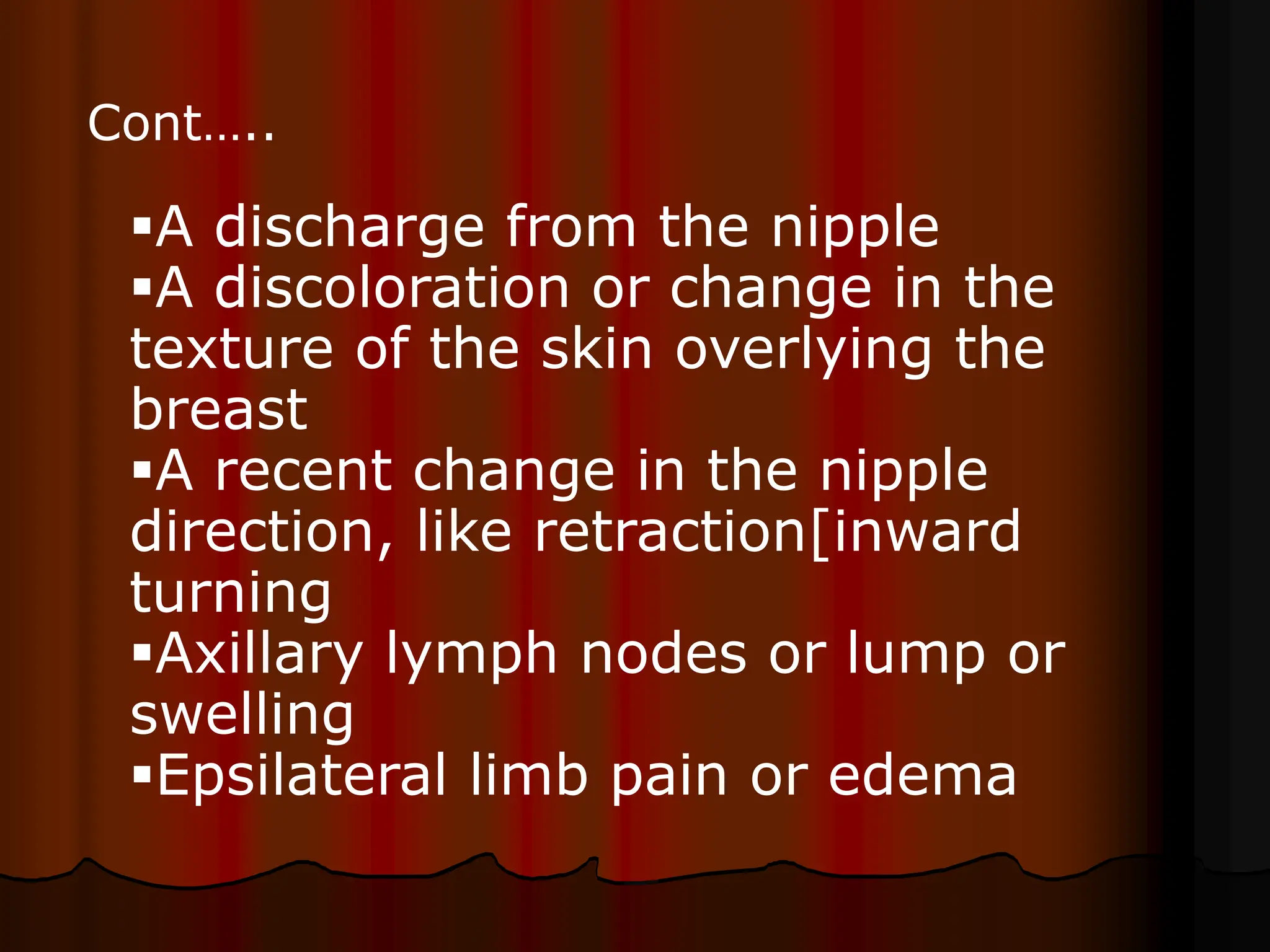 Breast cancer and nursing management of patients | PPTX
