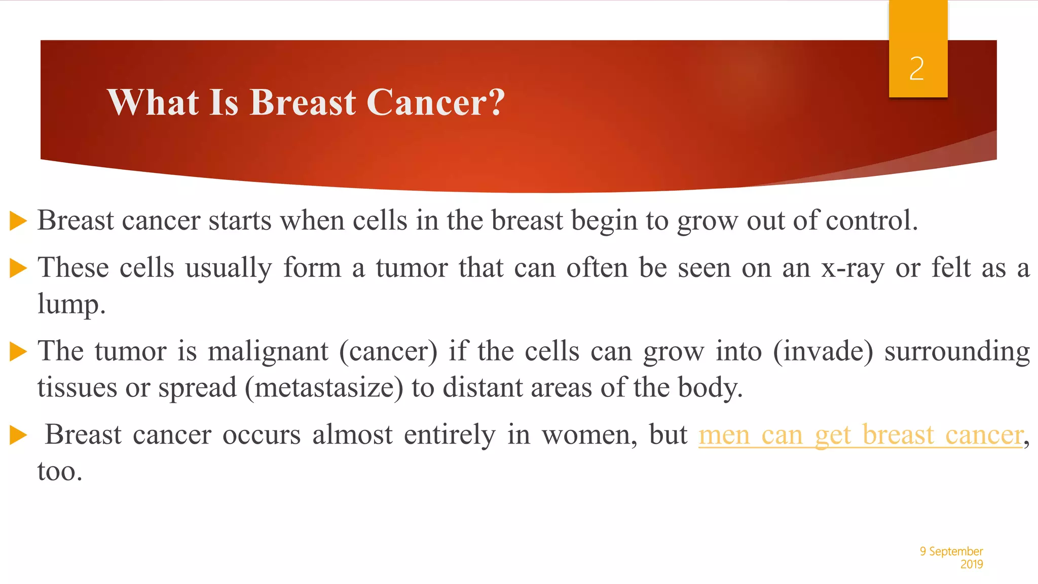 Breast cancer an overview | PPTX
