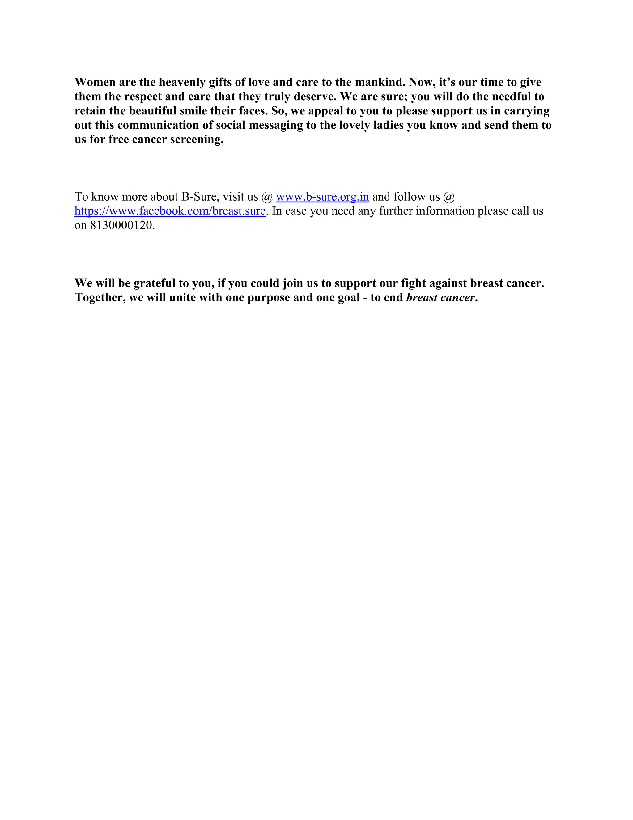 Breast Cancer Awareness Campaign 2012 Pdf