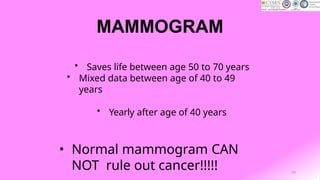 breast cancer awareness lecture.screening and prevention | PPTX