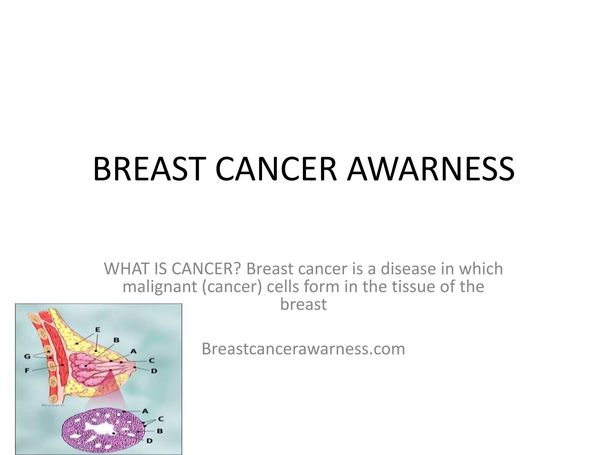 Breast cancer awarness project 1 | PPTX | Cancer | Diseases and Conditions