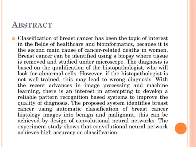 Breast cancer detection through histopathology image classification | PDF