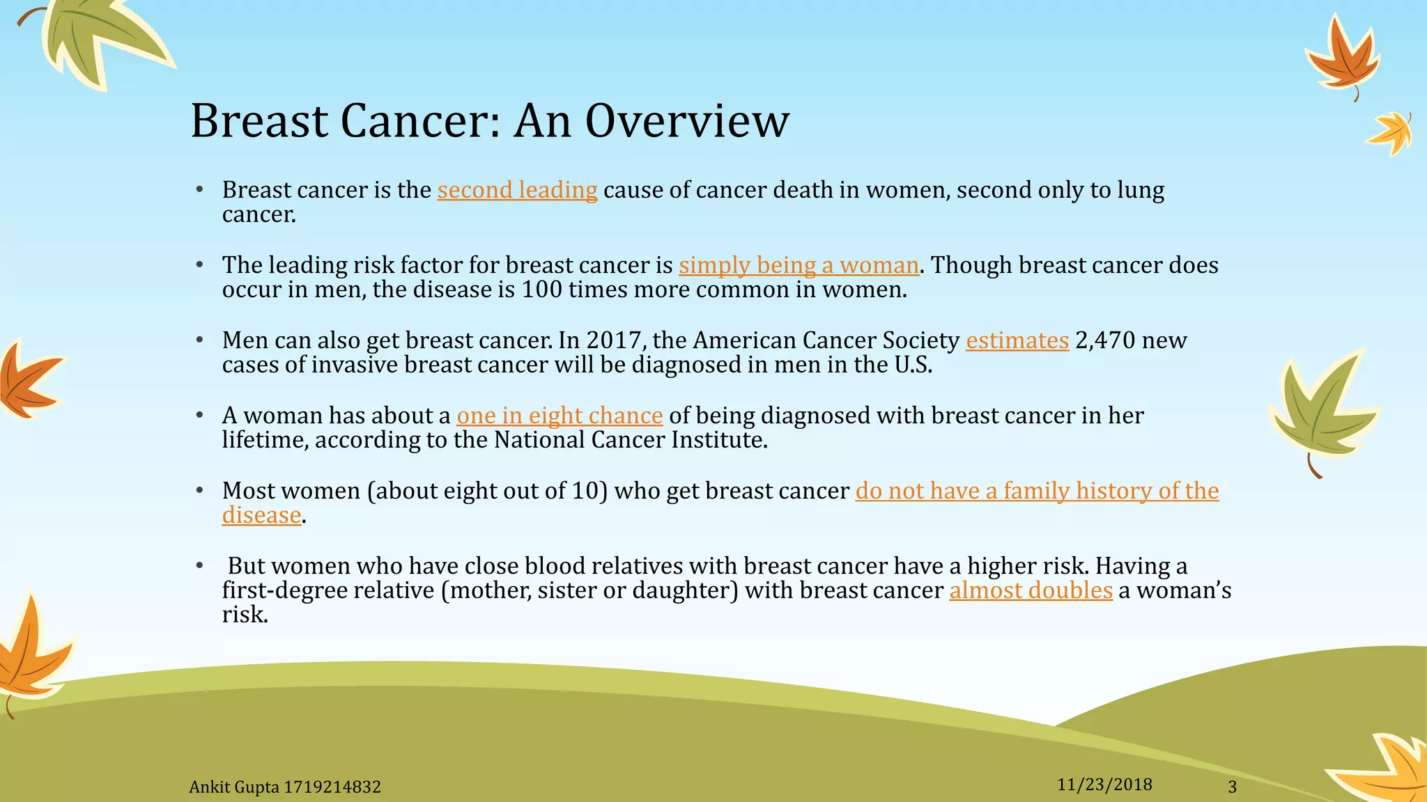 Breast cancer diagnosis machine learning ppt | PPTX