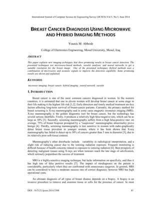 Breast cancer diagnosis using microwave | PDF