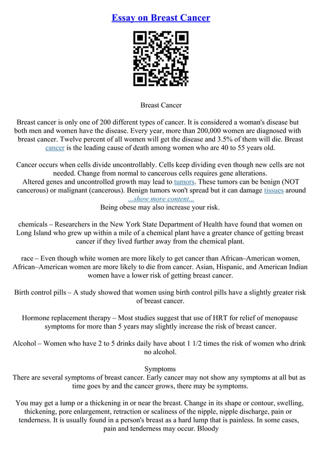 Breast Cancer Essay | PDF