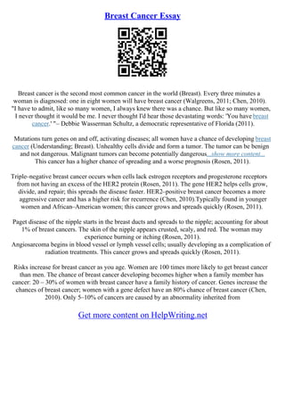 Breast Cancer Essay | PDF