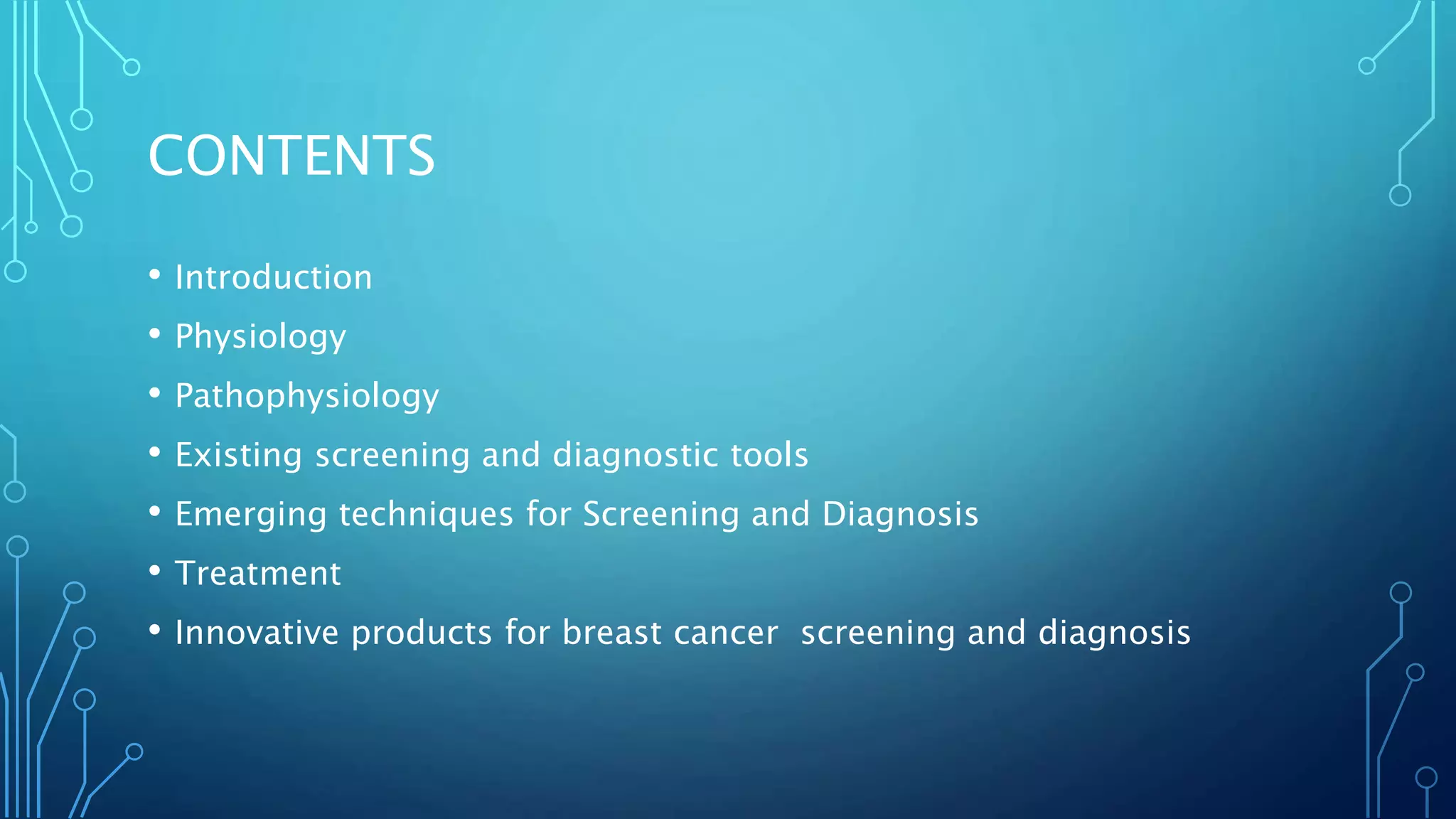 Overview of breast cancer screening and diagnosis | PPTX