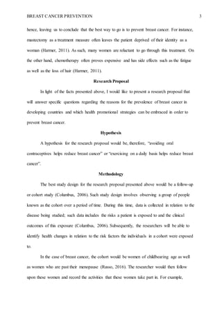 Breast cancer research paper sample | PDF