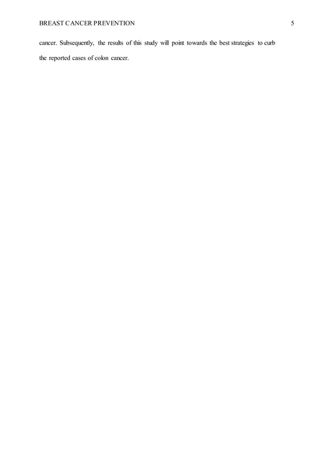 Breast cancer research paper sample | PDF