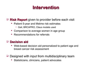 Personalized Risk Assessment and Decision Support for Breast Cancer ...