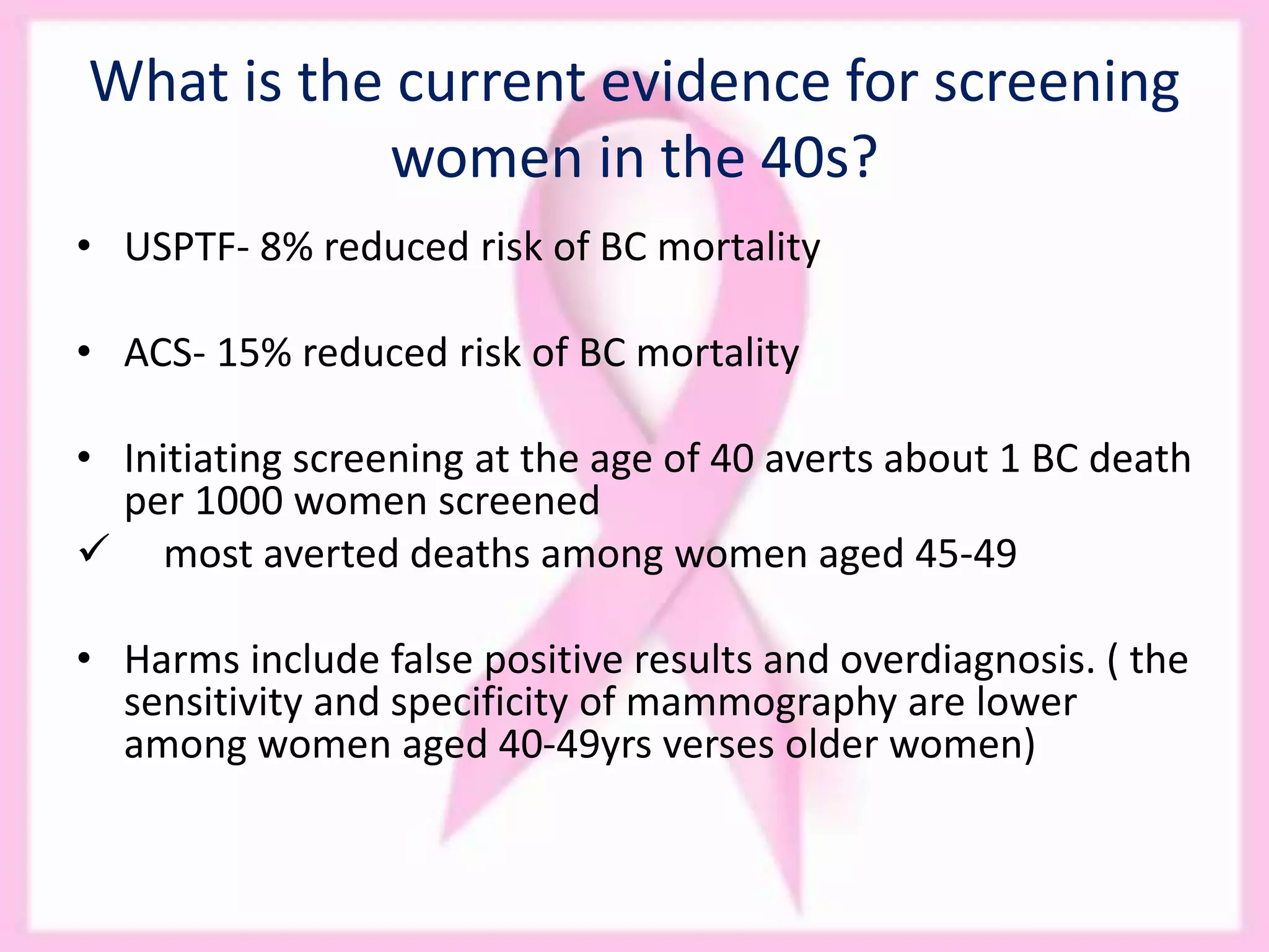Breast cancer screening | PPTX