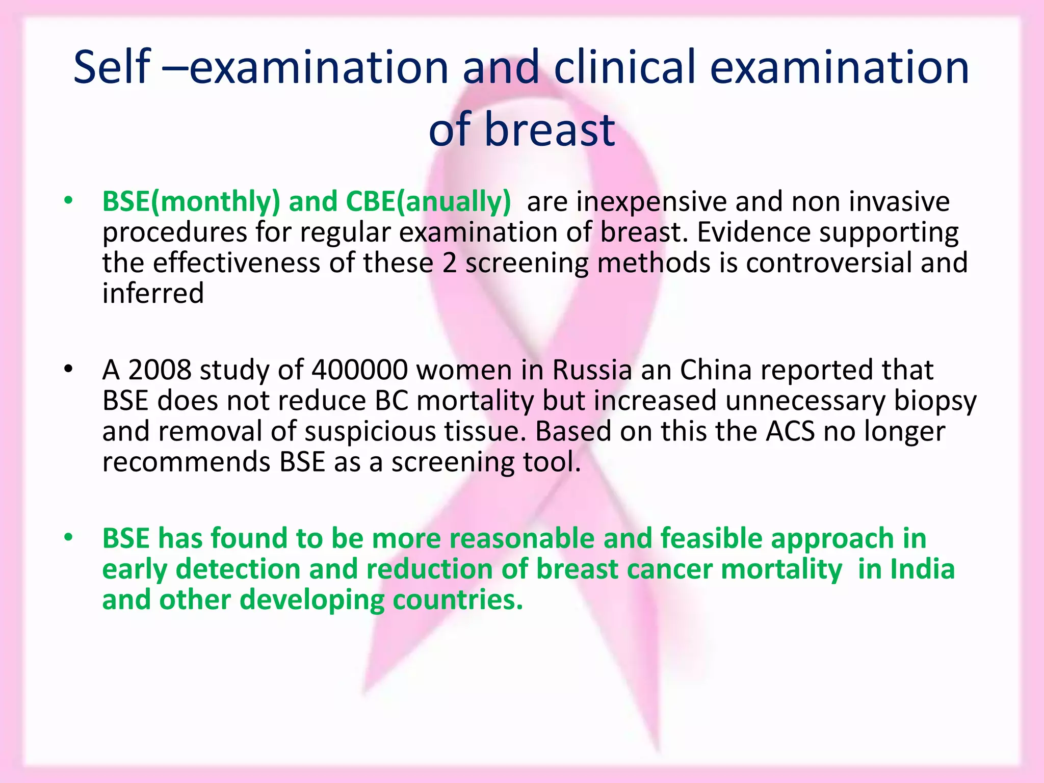 Breast cancer screening | PPTX