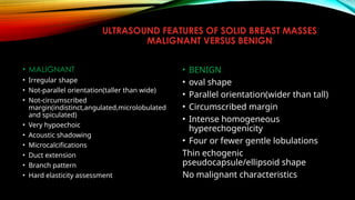 EARLY STAGE breast cancer-ultrasound breast | PPT