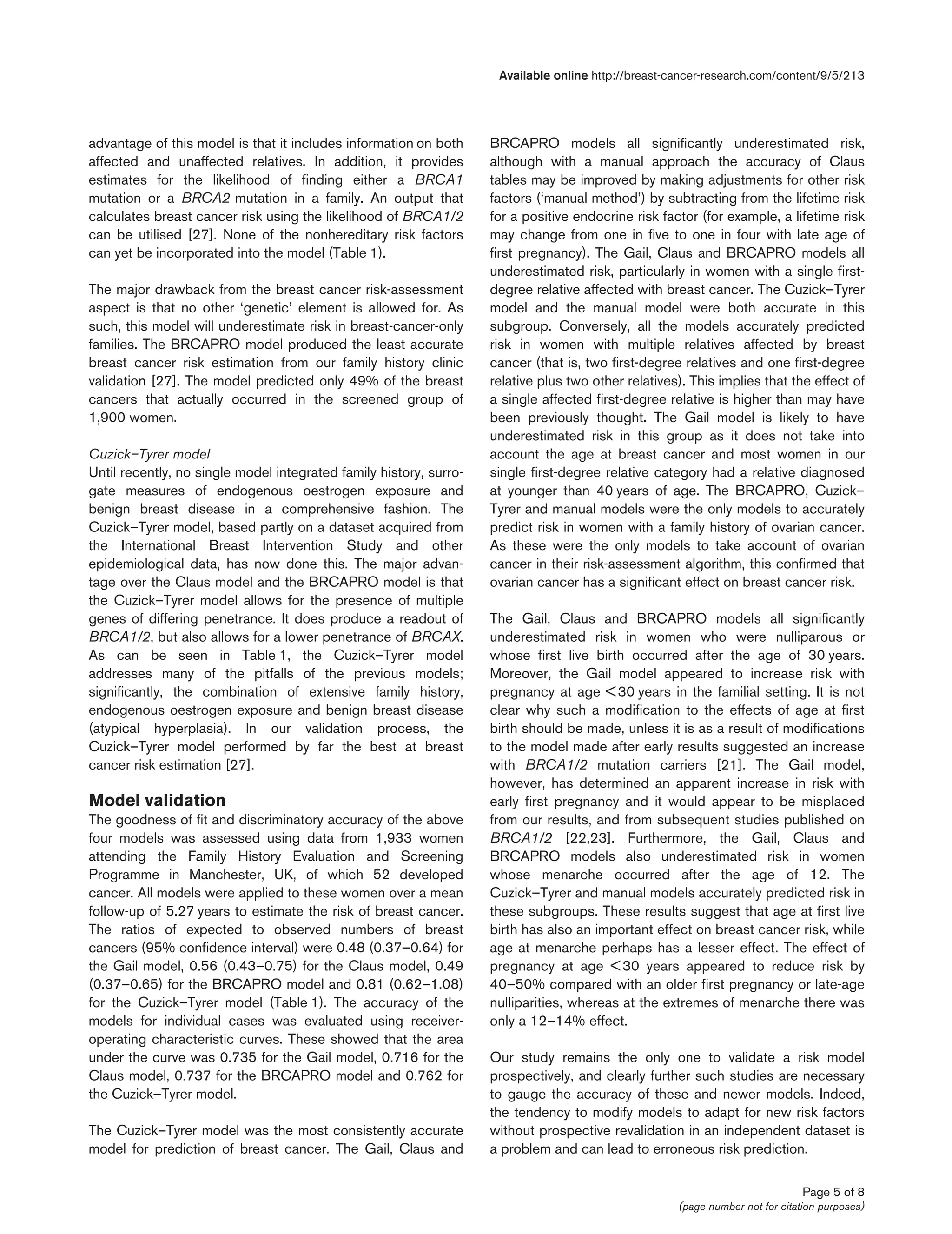 Breast ca risk | PDF