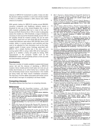 Breast ca risk | PDF | Cancer | Diseases and Conditions