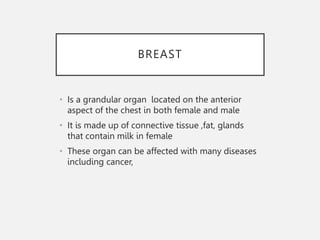 BREAST CA SCREENING for beginners newers | PPTX