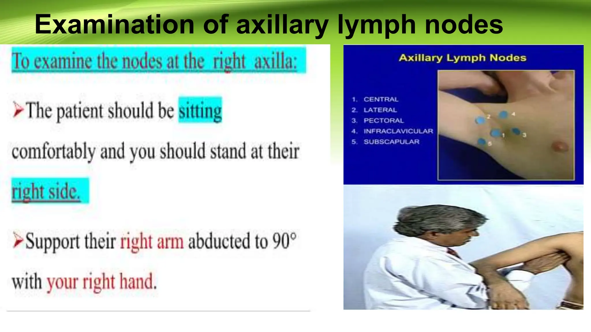 Breast Examination.pptx examination of axillary lymph node | PPTX