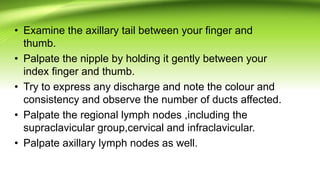 Breast Examination.pptx examination of axillary lymph node | PPTX