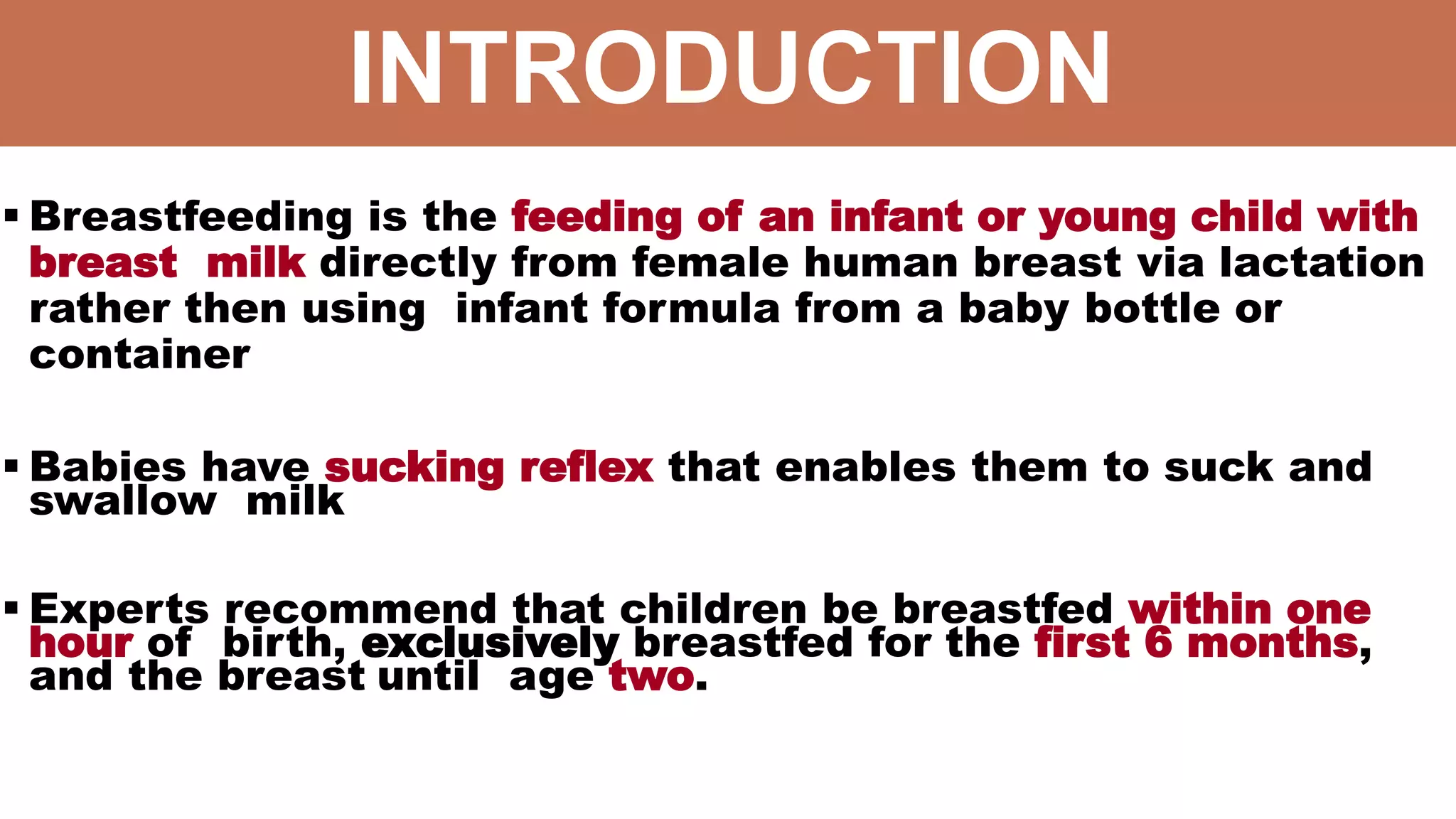 Breastfeeding (CHILD HEALTH NURSING) | PPTX
