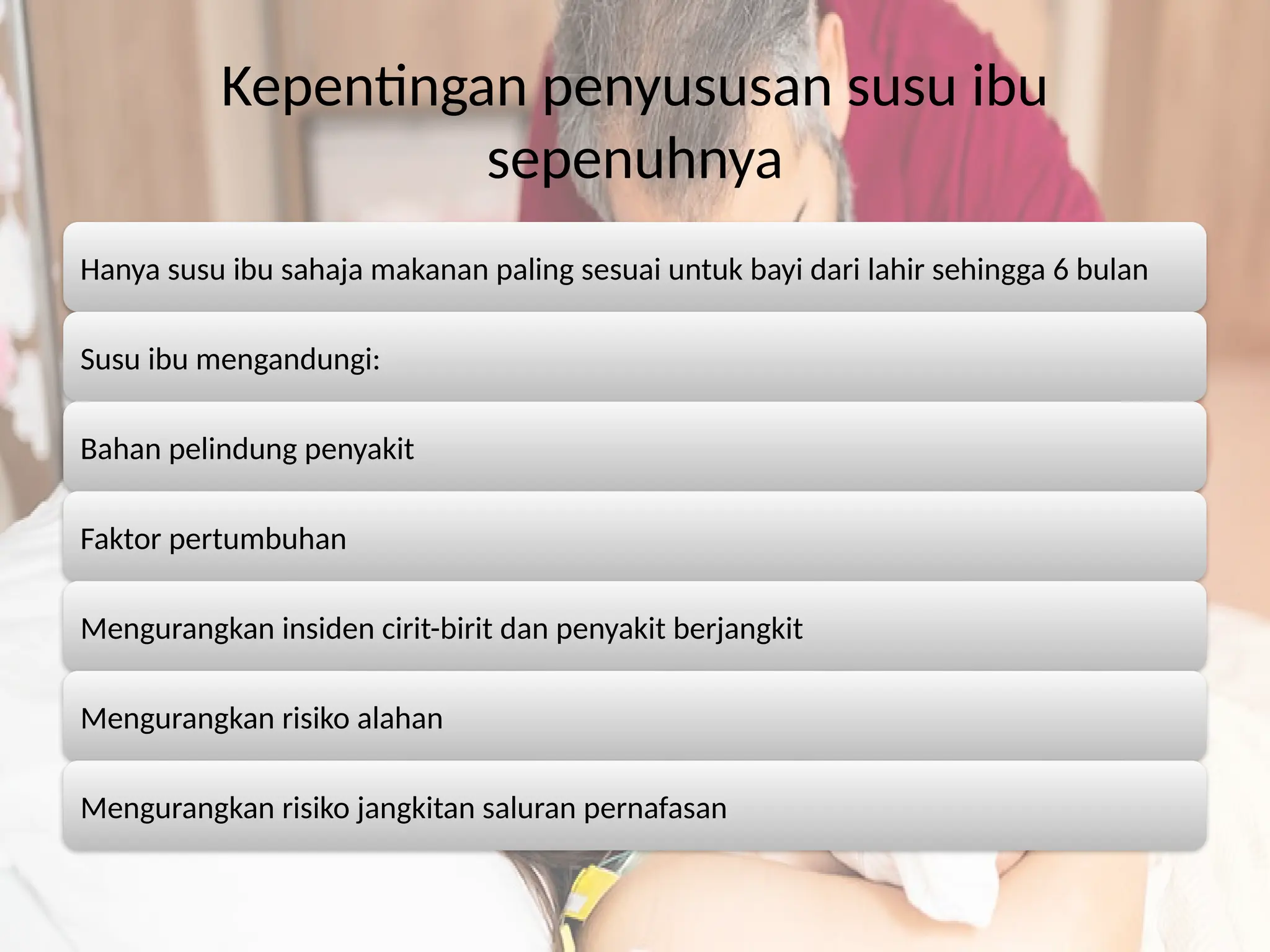 kelebihan dan kepentingan susu ibu. cara cara penyususan ibu | PPT