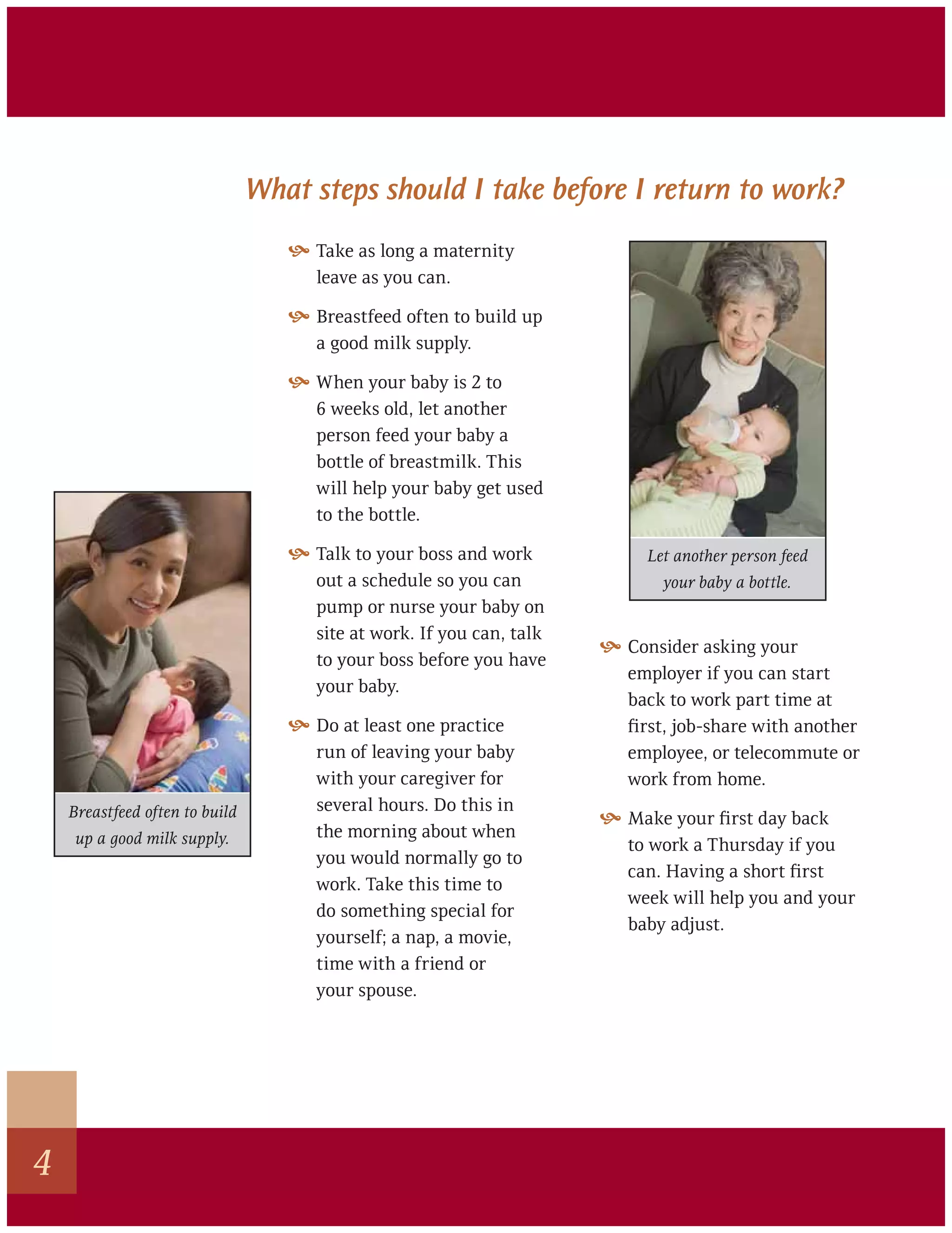Breastfeeding And Returning To Work | PDF