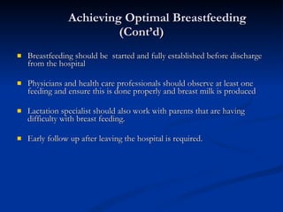 Breastfeeding effective practices, benefits to mothers and infants | PPT