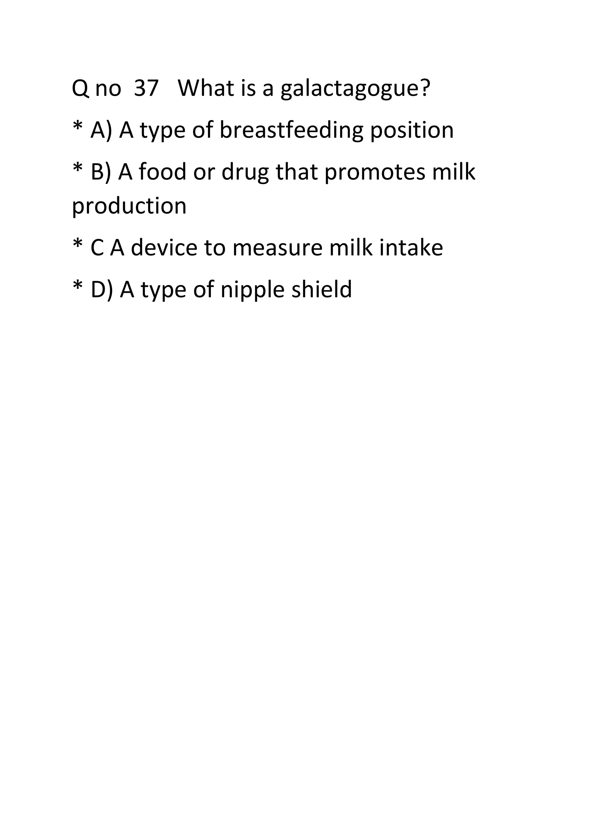 breast feeding quiz objective questions | PDF