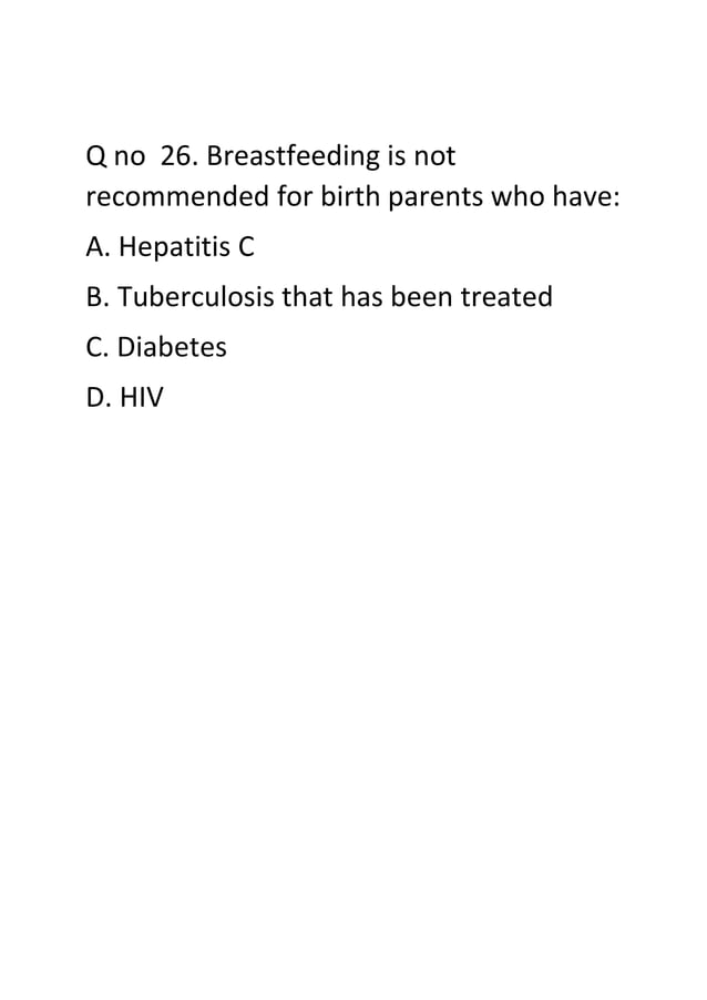 breast feeding quiz objective questions | PDF