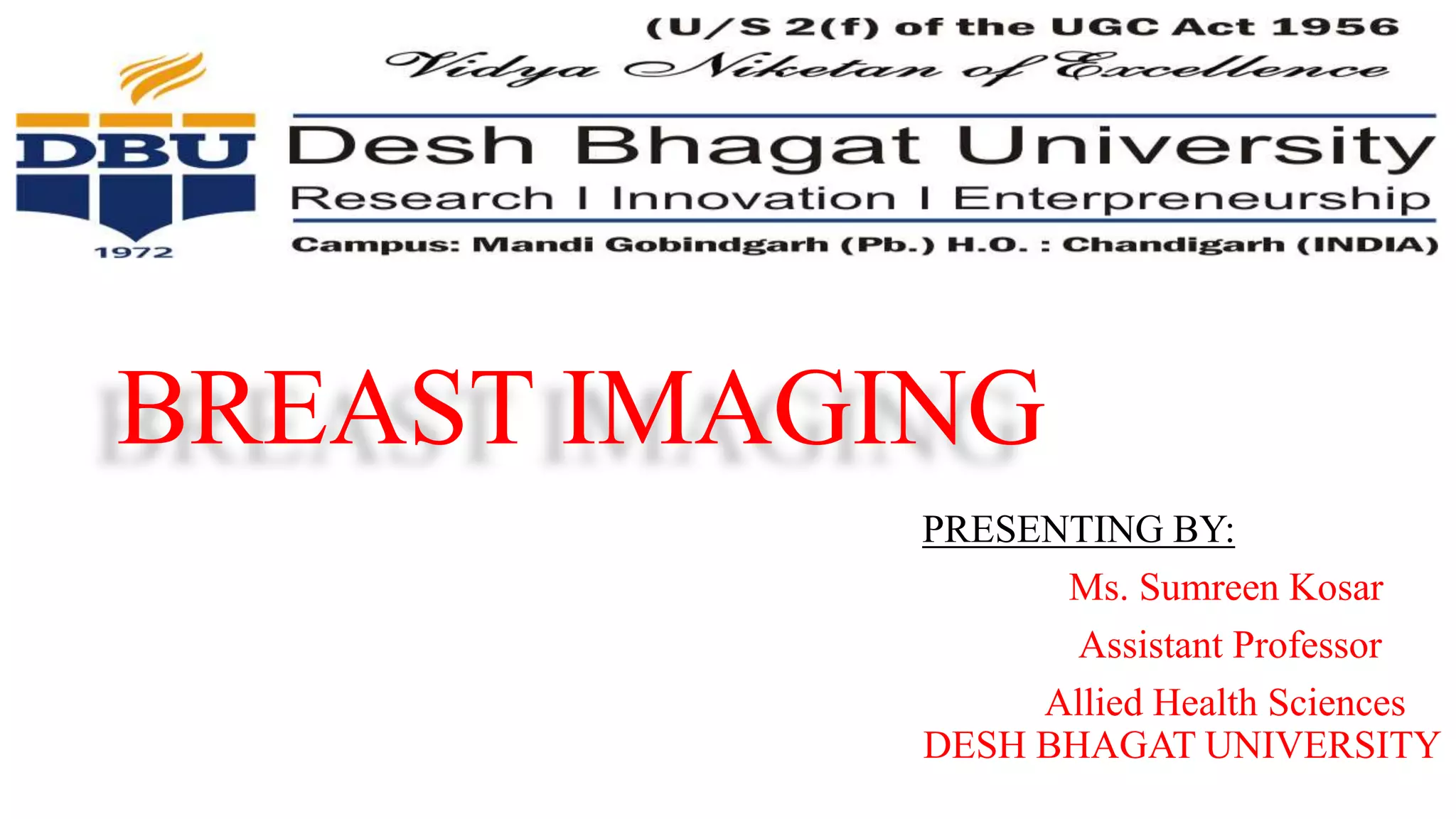 Breast imaging | PPTX