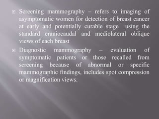 BREAST IMAGING IN DIFFERENT CONDITIONS OF BREAST | PPTX
