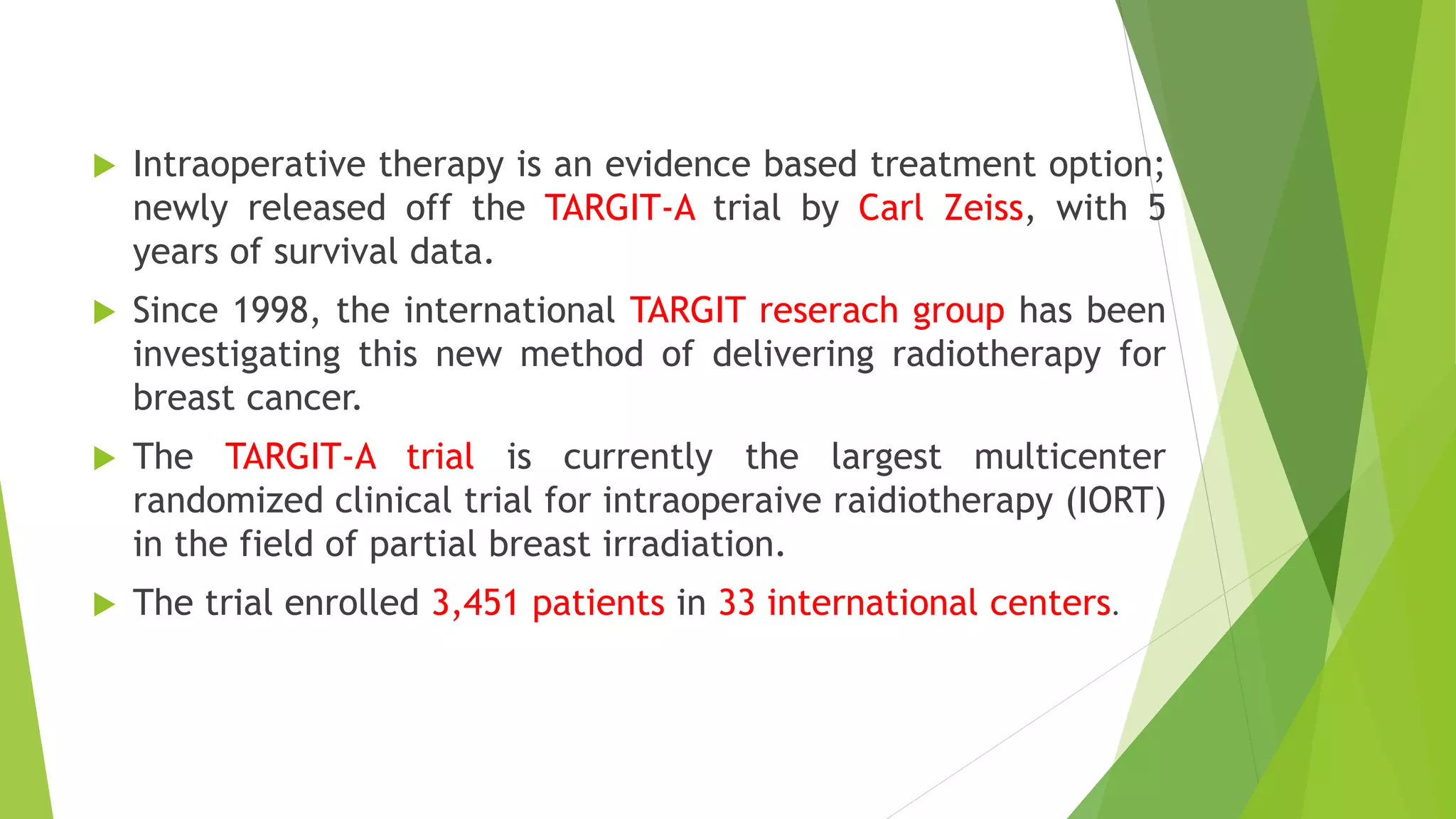 intrabeam intraoperative radiotherapy | PPTX