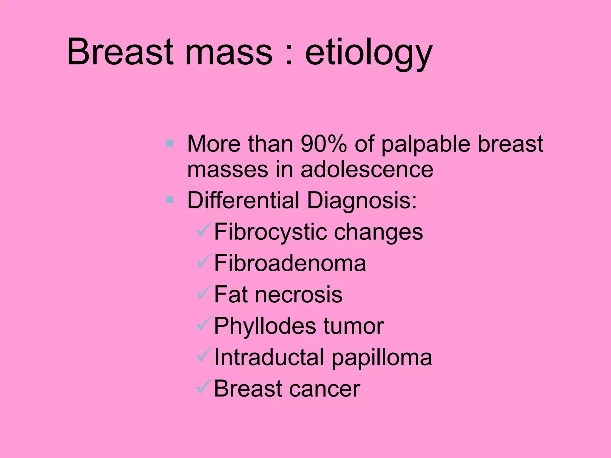 Breast mass in Adolescent | PDF