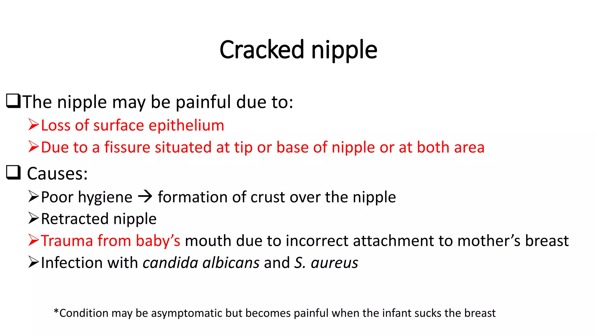 Breast problems after delivery and their management. | PPTX