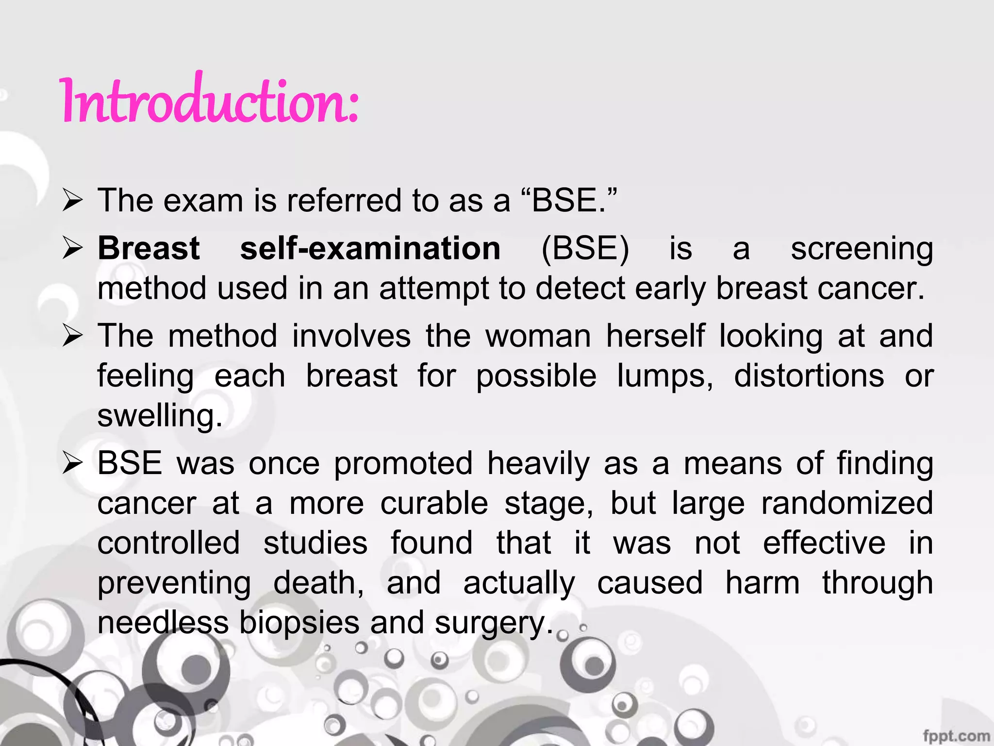 Breast self examination | PPTX