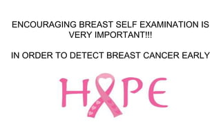 Breast self examination | PPTX