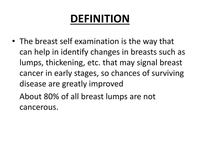 Breast self examination (bse) ppt | PPTX