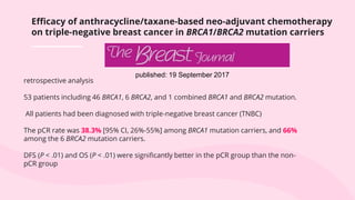 neoadjuvant chemotherapy in TNBC and BRCA mutated BREAST CANCER | PPTX