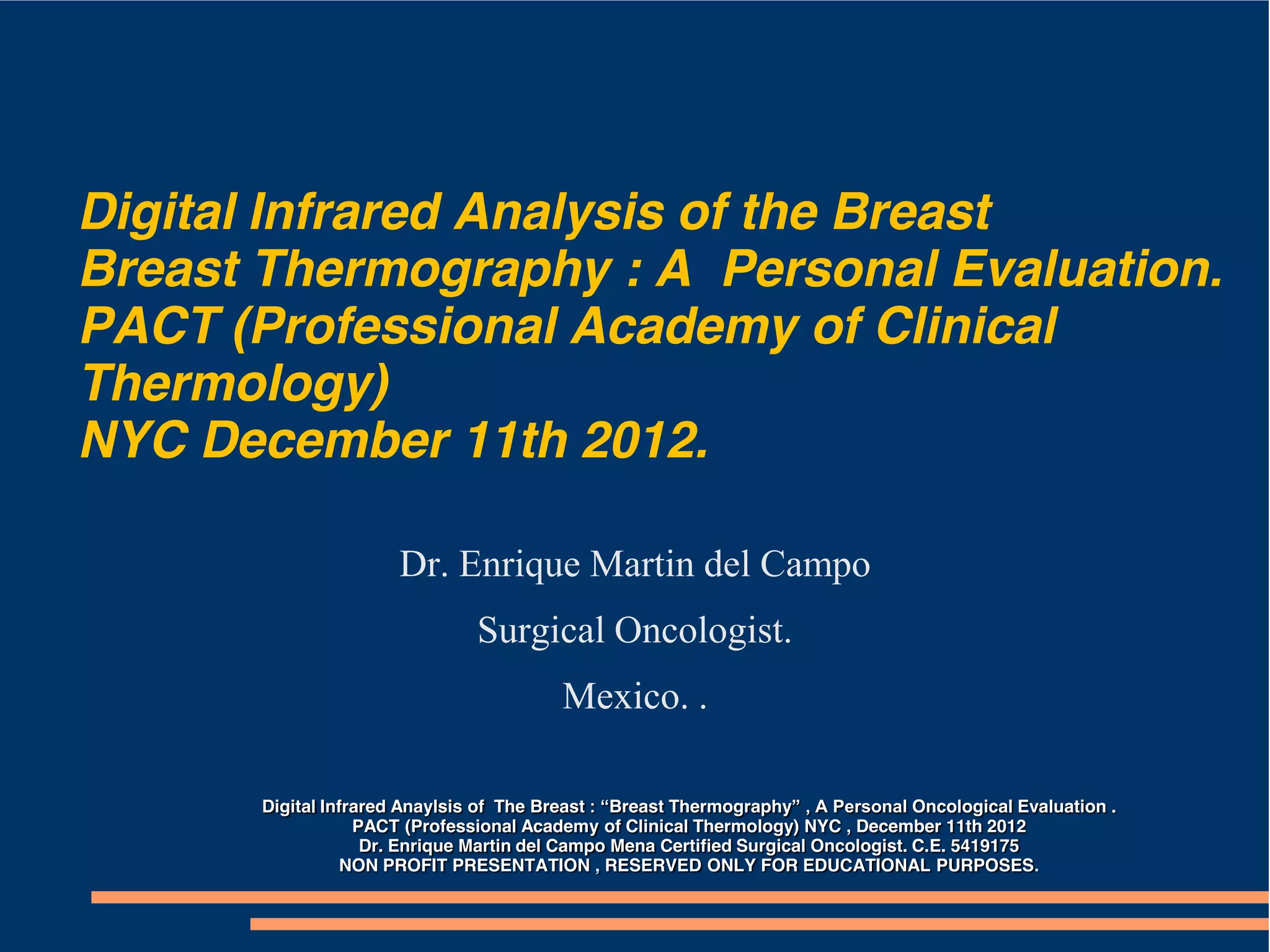 Breast Thermography /Digital Infrared Analysis of the Breast | PDF
