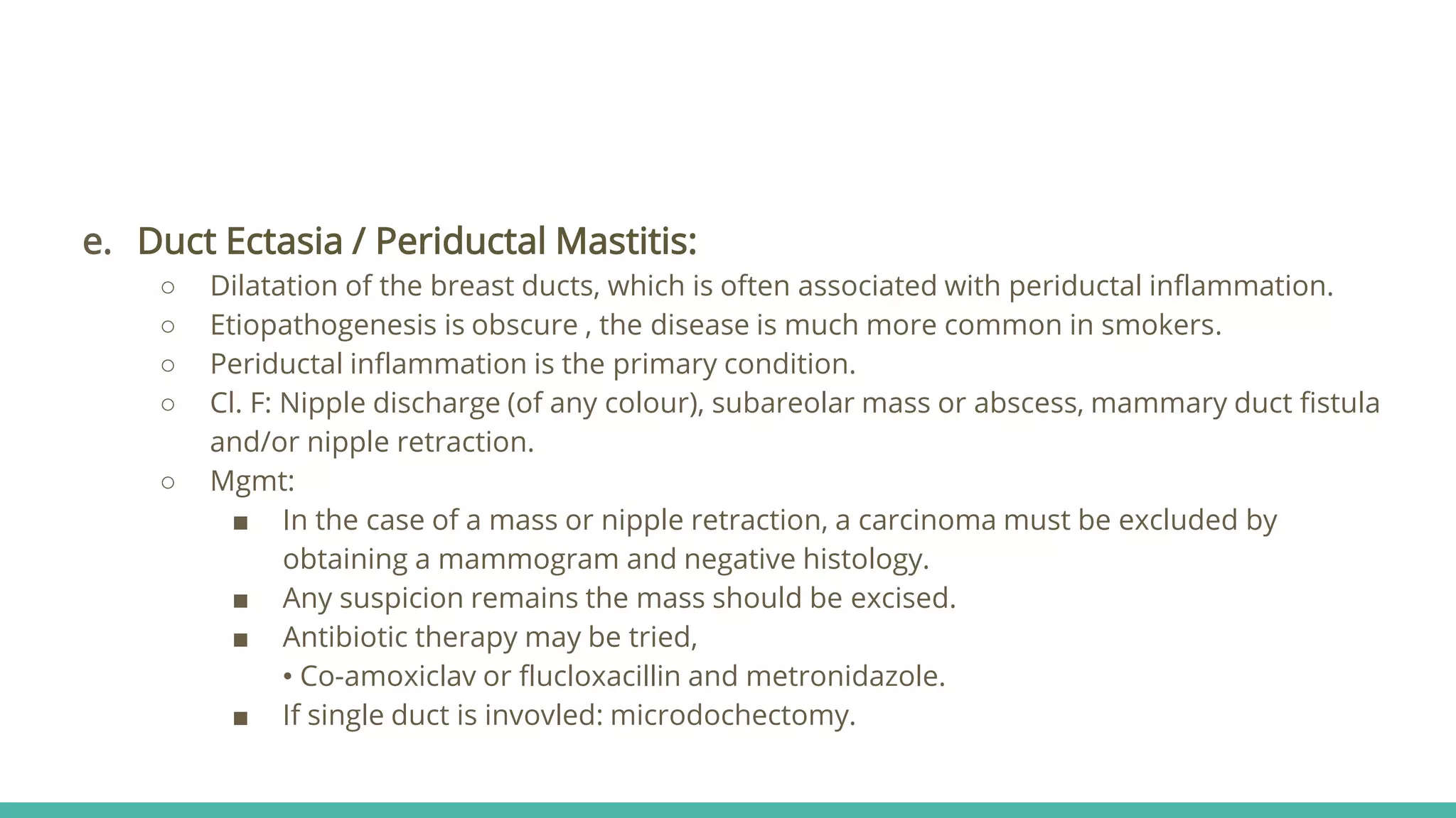 Breast Tissue Disorders | PPTX