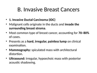 breast tumor - invasive and non-invasive | PPTX
