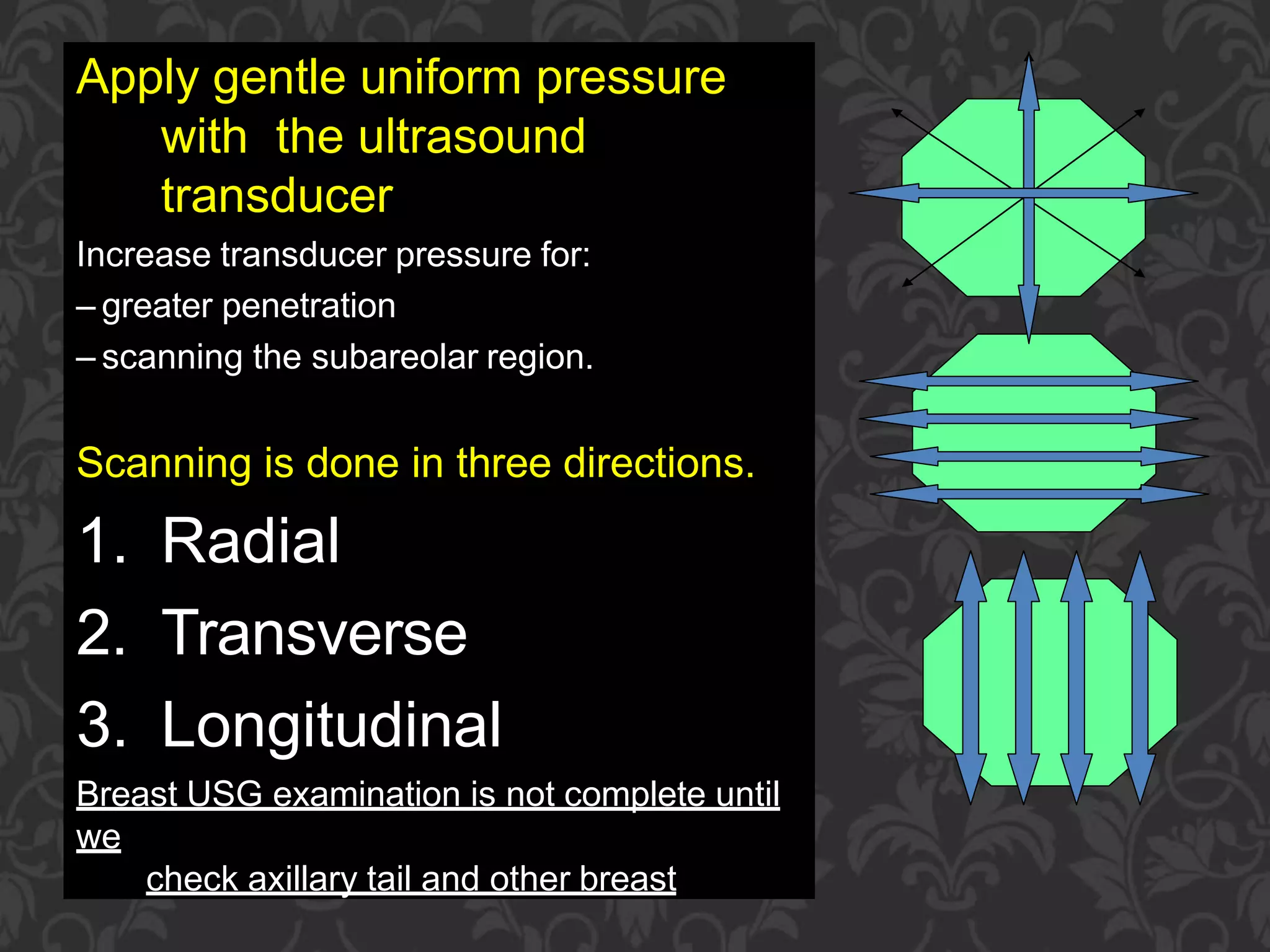 Breast ultrasound techniques | PPTX