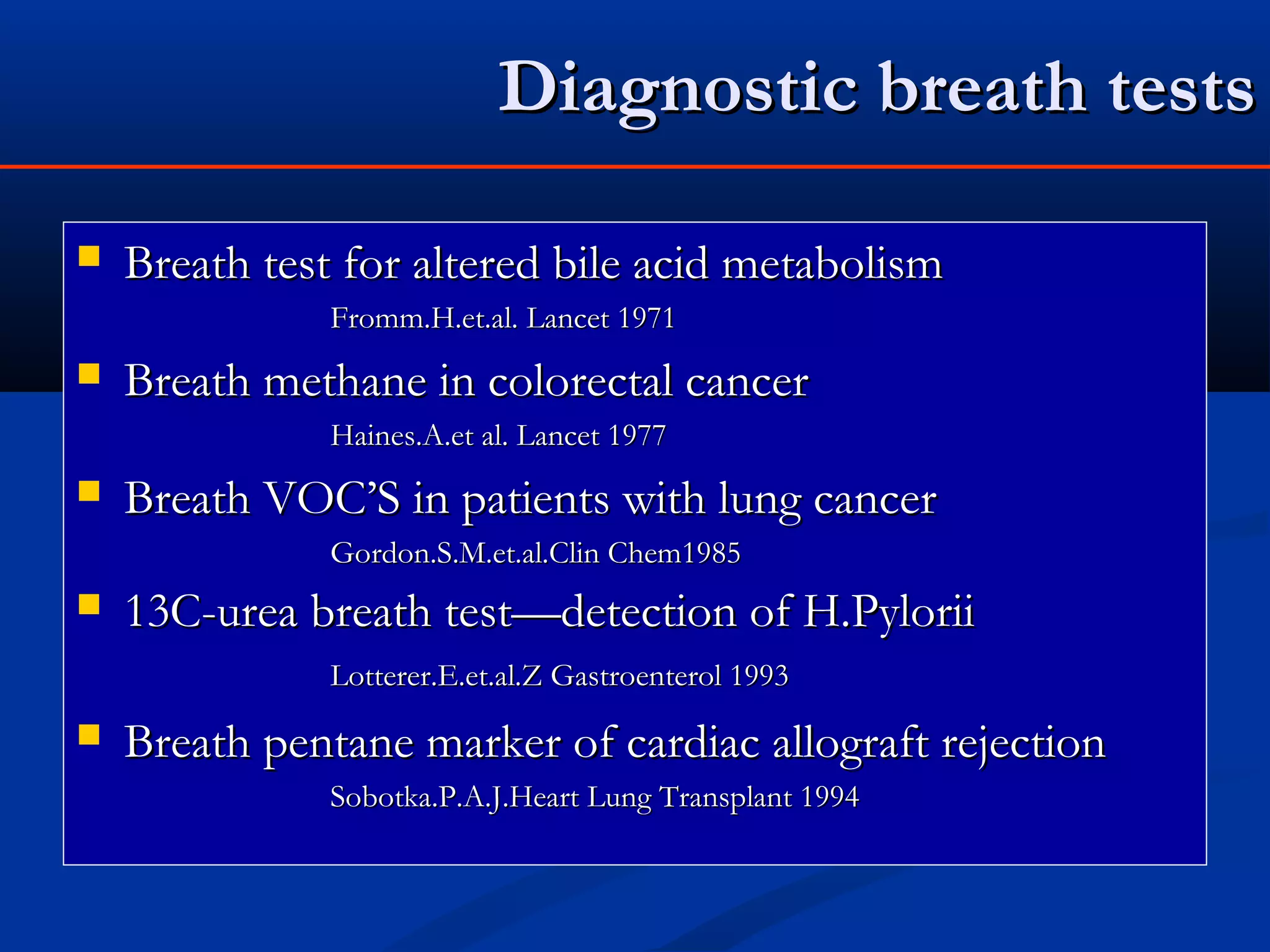 Breath Analysis in the diagnosis of the acute abdomen | PPT | Lung and ...