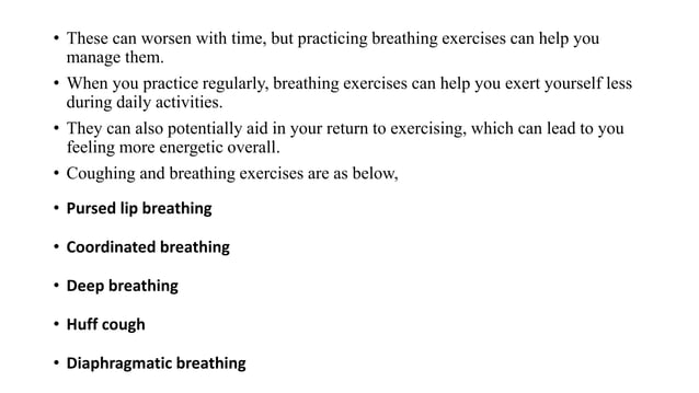 Breathing and coughing exercises | PPTX | Lung and Respiratory Health ...