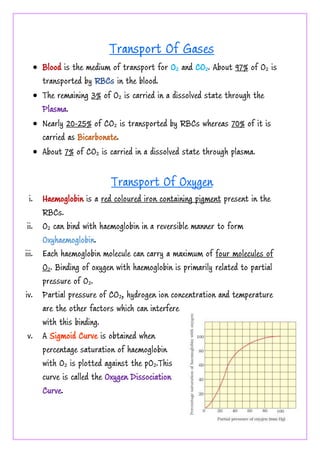Breathing and Exchange of Gases Class 11th | PDF