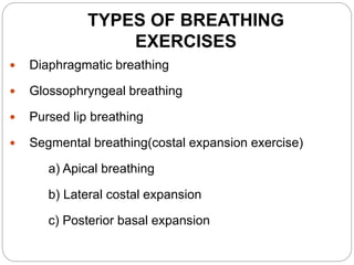 Breathing Exercise Rahul AP BPT,MPT (CRD&ICU) LIAHS Kannur | PPTX