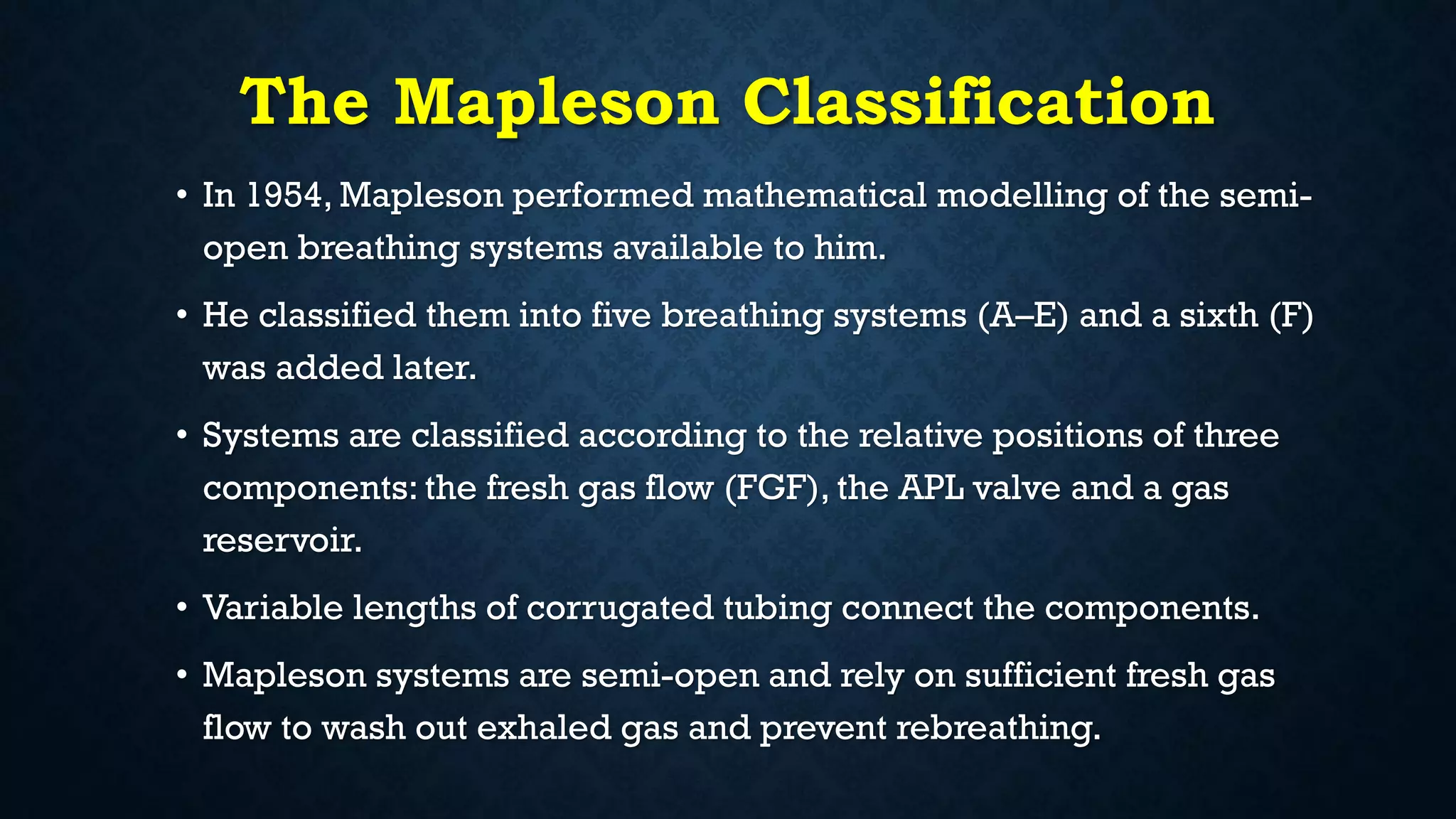 Breathing systems - Mapleson Classification | PDF