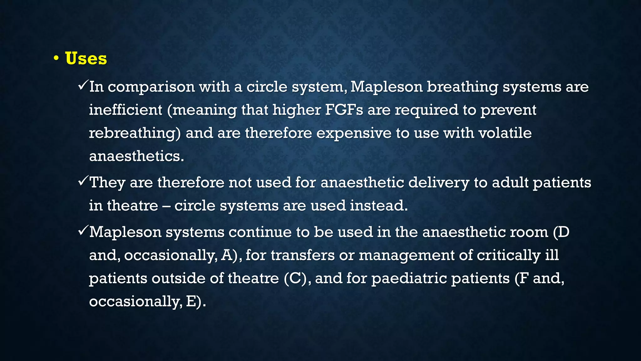 Breathing systems - Mapleson Classification | PDF